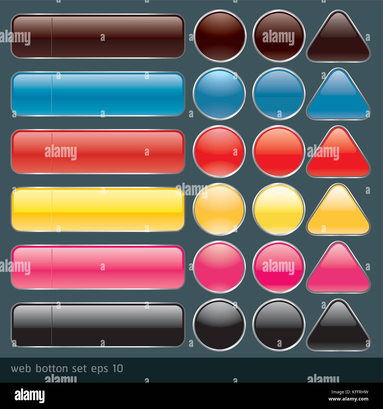 Glossy web buttons set. Vector illustrations Stock Vector Image & Art ...