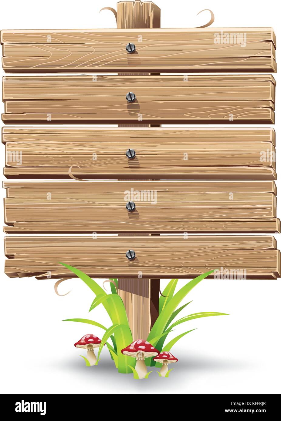 Wooden warning sign on fence Stock Vector Images - Alamy