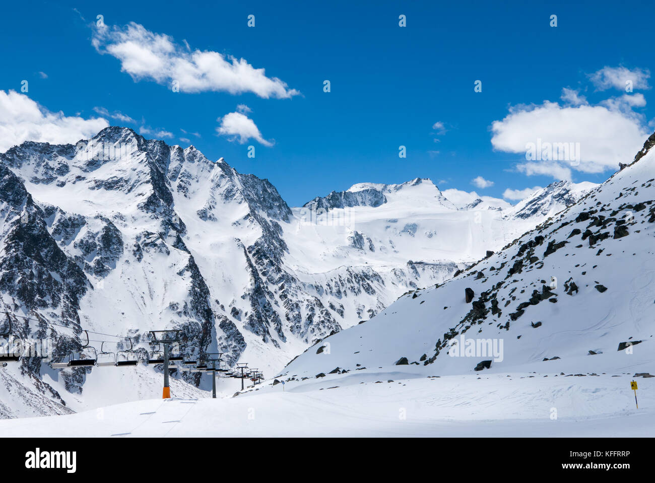 Winter landscape in Austrian Alpine ski resort Stock Photo - Alamy