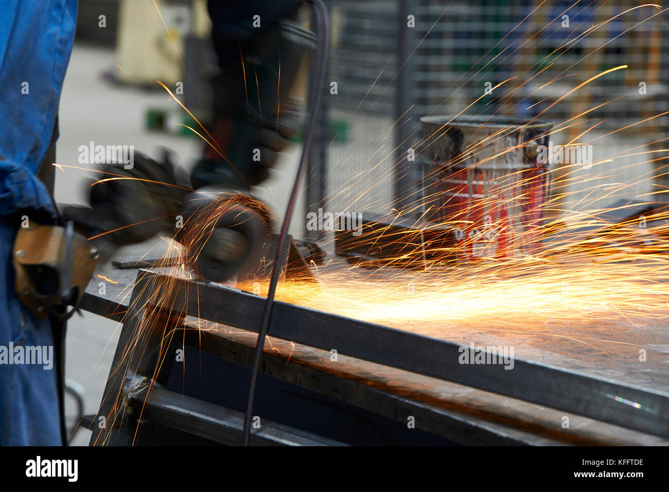 Metal Construction, Grinding in Fctory Stock Photo - Alamy