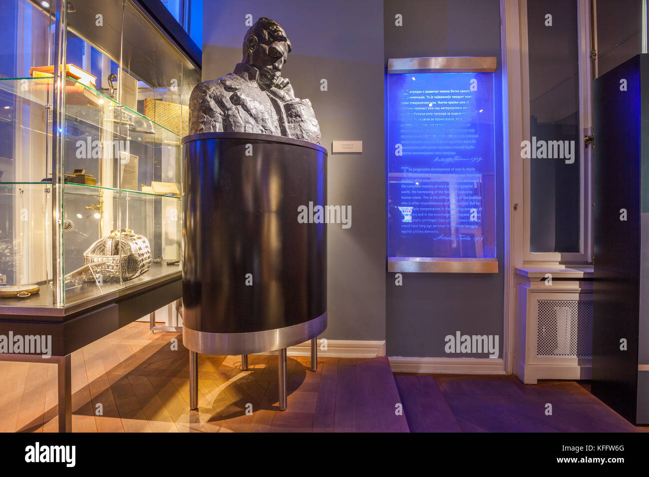 Bust of Tesla inside the Nikola Tesla Museum, Belgrade, Serbia Stock ...