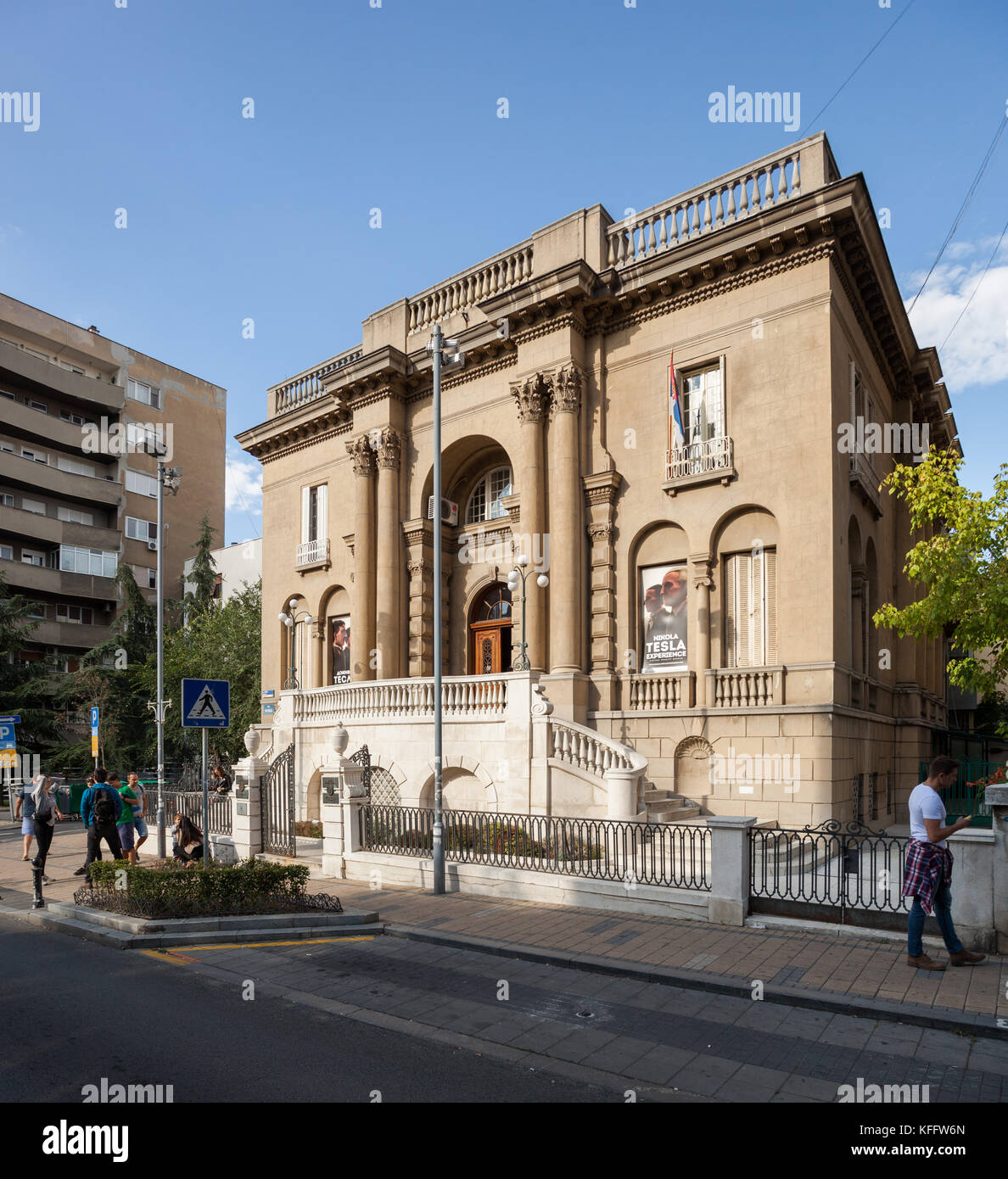 Front facade of the Nikola Tesla Museum, Belgrade, Serbia Stock Photo ...