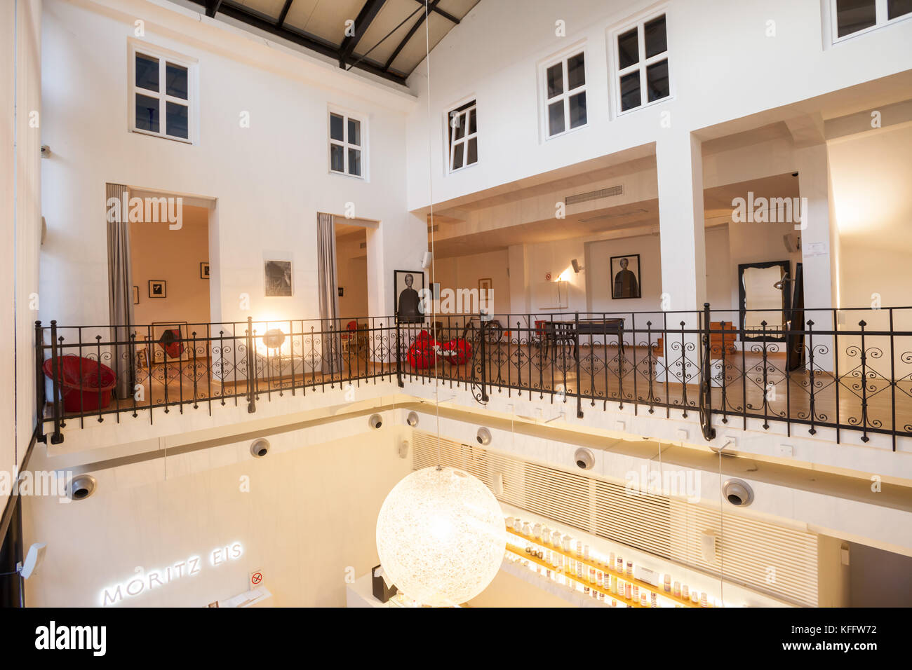 Interior of an ice cream cafe, Novi Sad, Serbia Stock Photo - Alamy