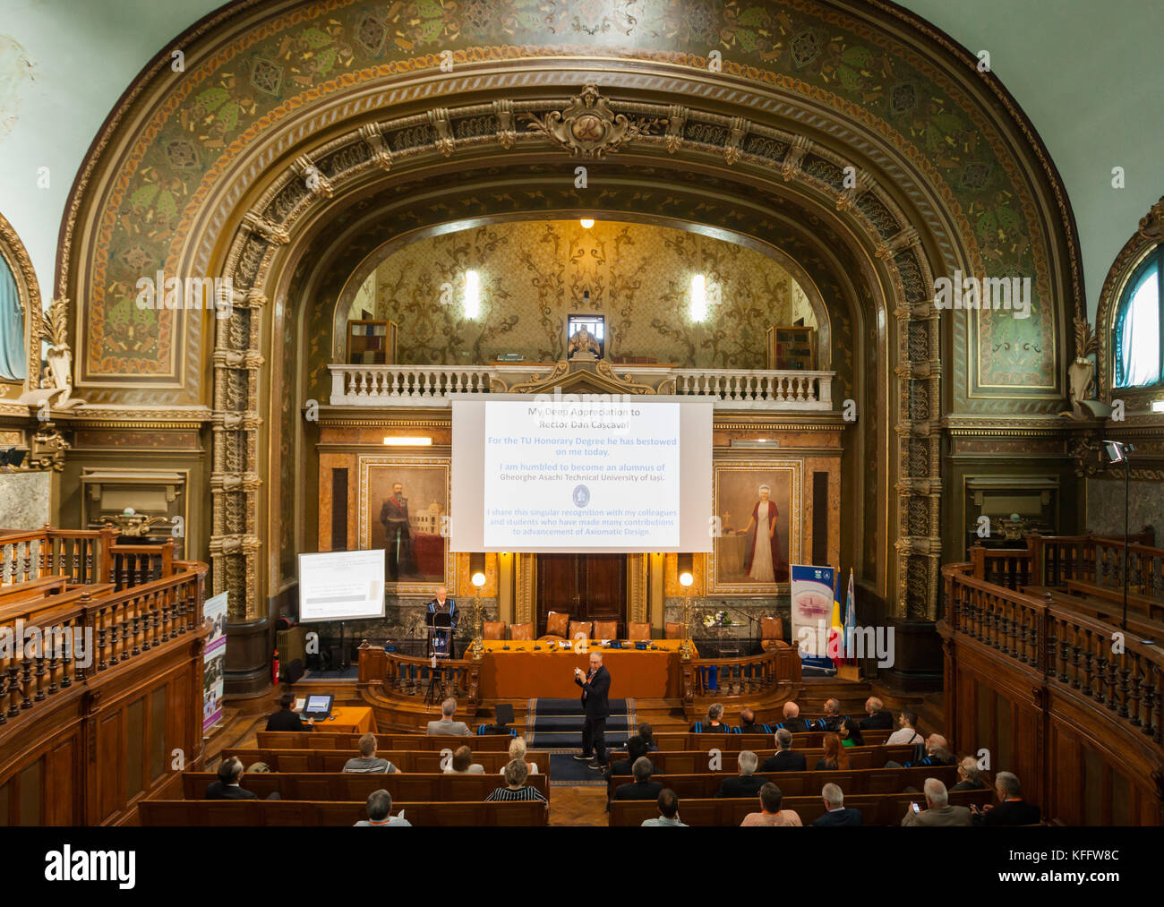 Prof Nam P. Suh (MIT) delivers a keynote address at the Gheorghe Asachi ...