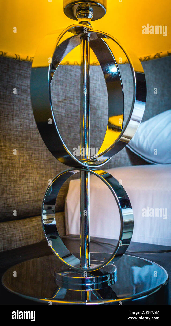 detail of metal bedside table lamp stand Stock Photo - Alamy