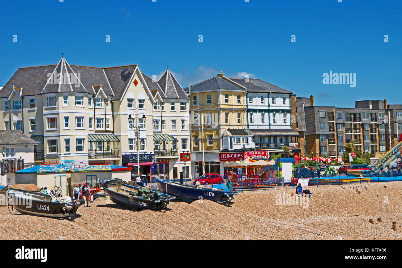 Bognor Regis, Beach Front and Fishing Boats, Sussex, England Stock ...