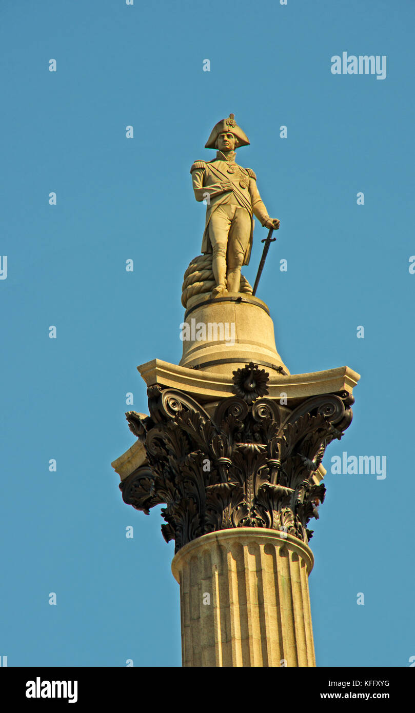 London, Lord Nelson Column, Trafalgar Square, England Stock Photo - Alamy