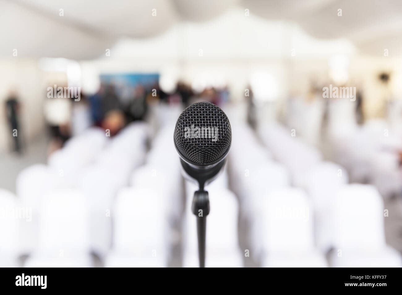 Microphone on empty stage concert hi-res stock photography and images ...