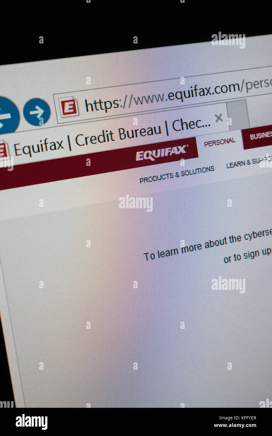 Equifax cyber security breach Stock Photo - Alamy