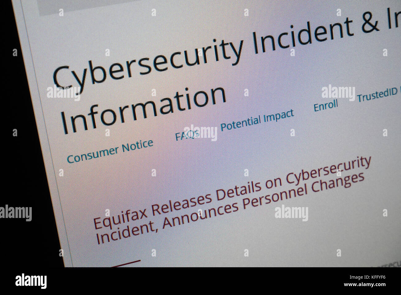 Equifax cyber security breach Stock Photo - Alamy