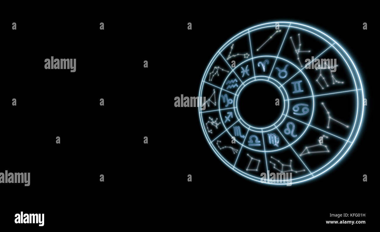 Light symbols of zodiac and horoscope circle, astrology and mystic ...