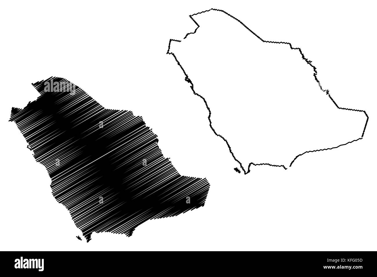 Saudi Arabia map vector illustration, scribble sketch Saudi Arabia ...