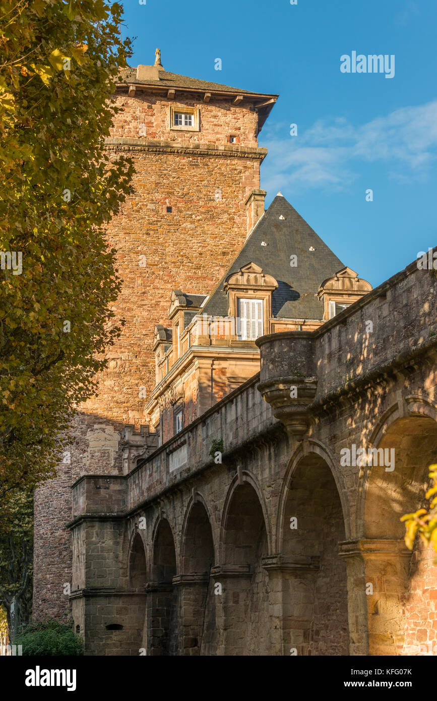 A portrait view of the medieval centre of Rodez in the French Aveyron ...