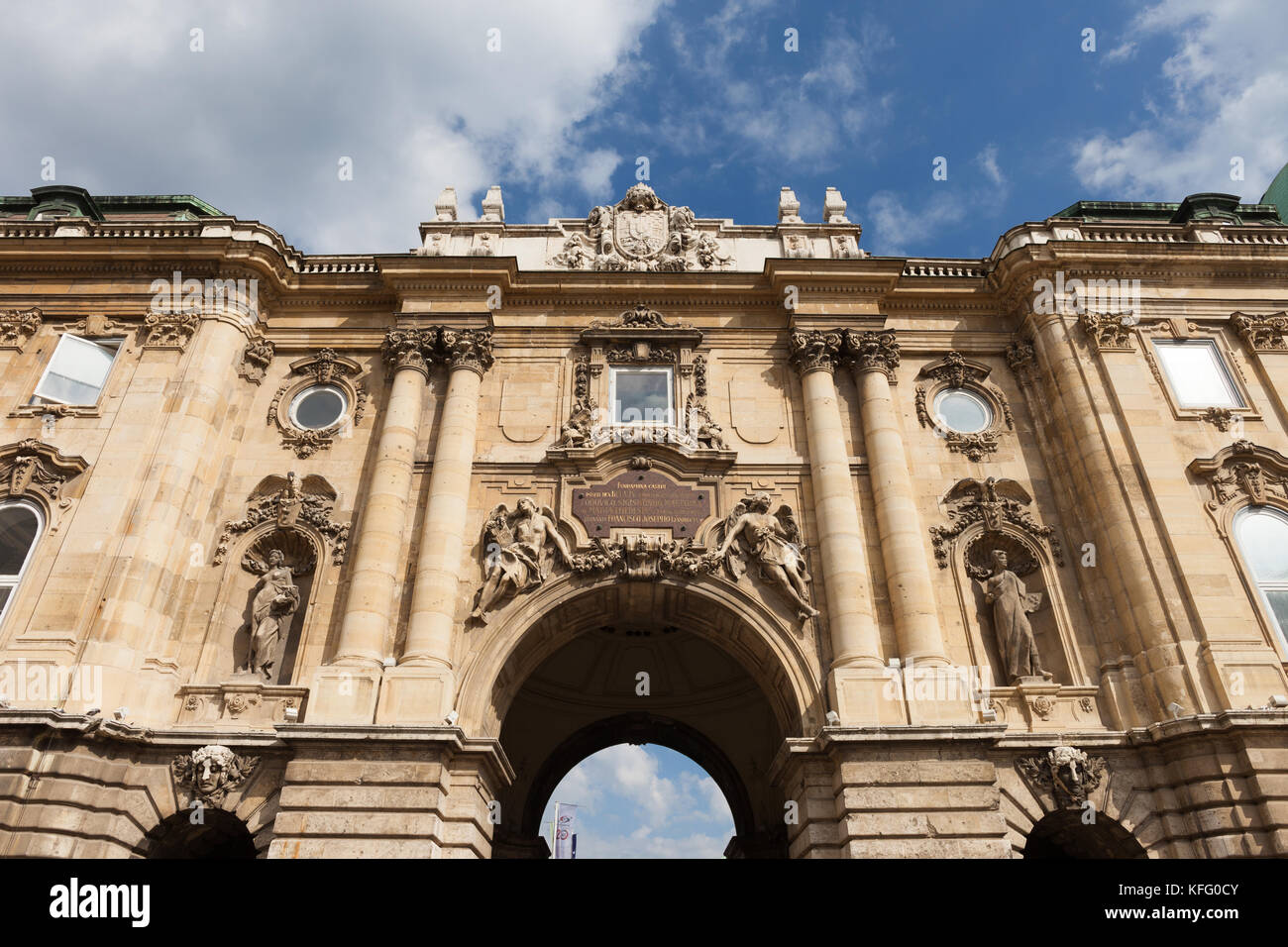 Buda Castle Royal Palace gate in Budapest, Hungary, Baroque facade with ...