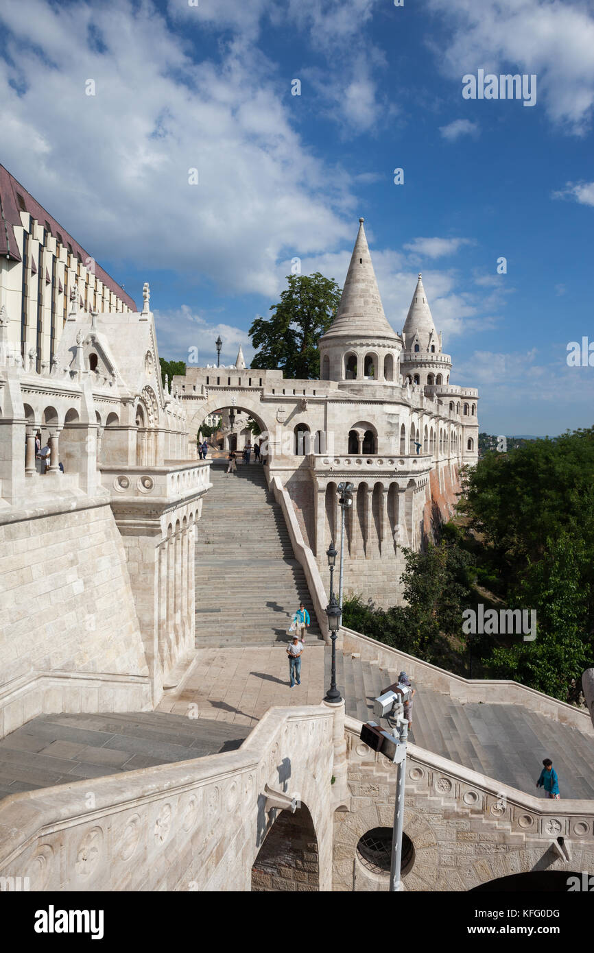Fisherman's Bastion (Halaszbastya) in Budapest city, Hungary Stock ...