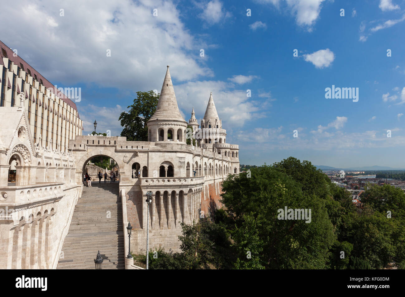 Fisherman's Bastion (Halaszbastya) in Budapest city, Hungary Stock ...