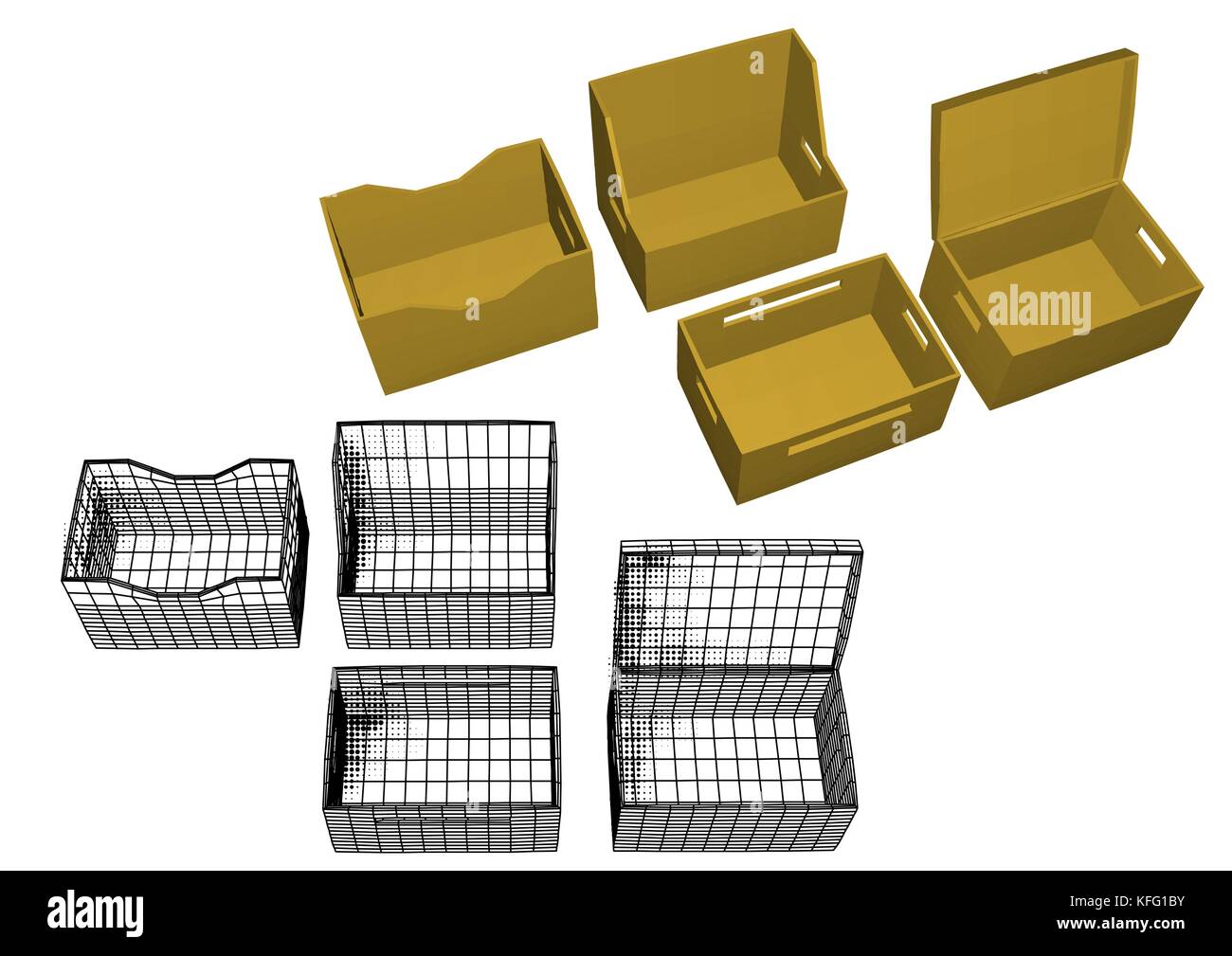 office boxes isolated on a white background Stock Vector Image & Art ...