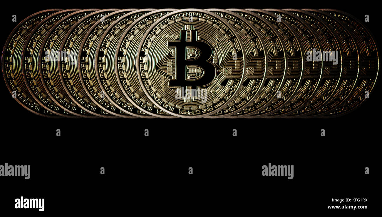 Bitcoin Banner Header. Gold Coin. Cryptocurrency with space for your ...