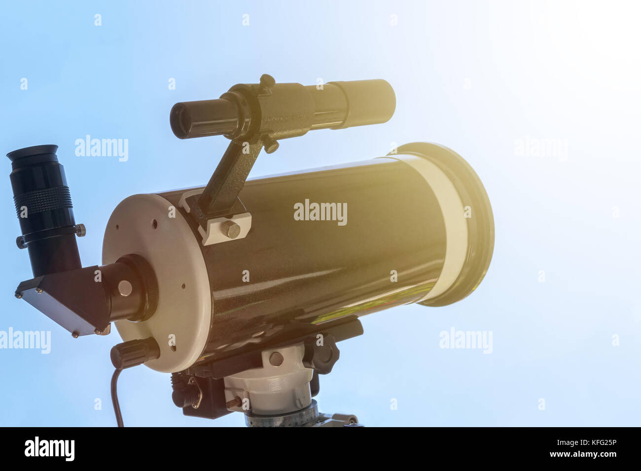 Observing the Sun with telescope. Solar eclipse telescope solar filter ...