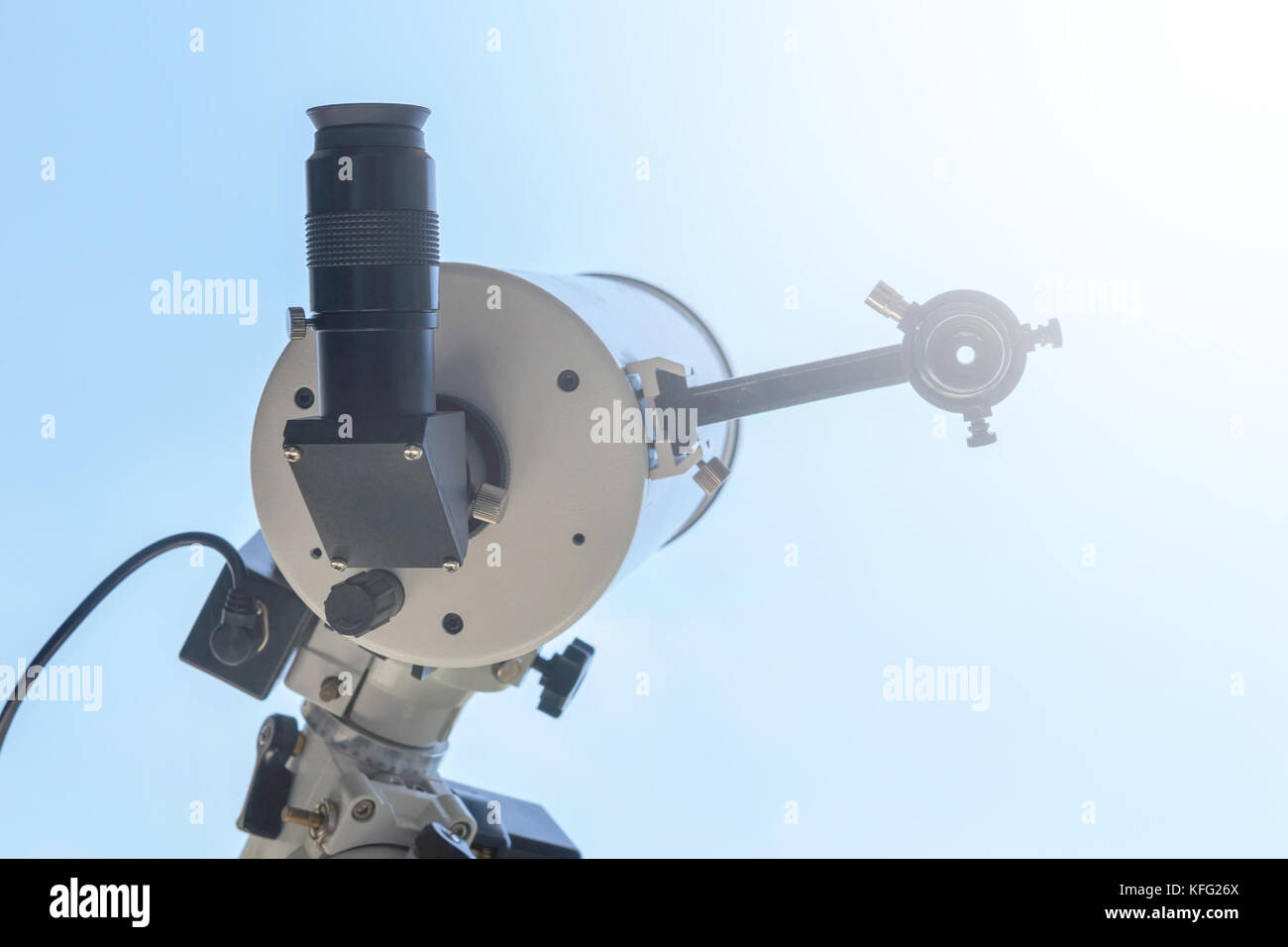 Observing the Sun with telescope. Solar eclipse telescope solar filter ...