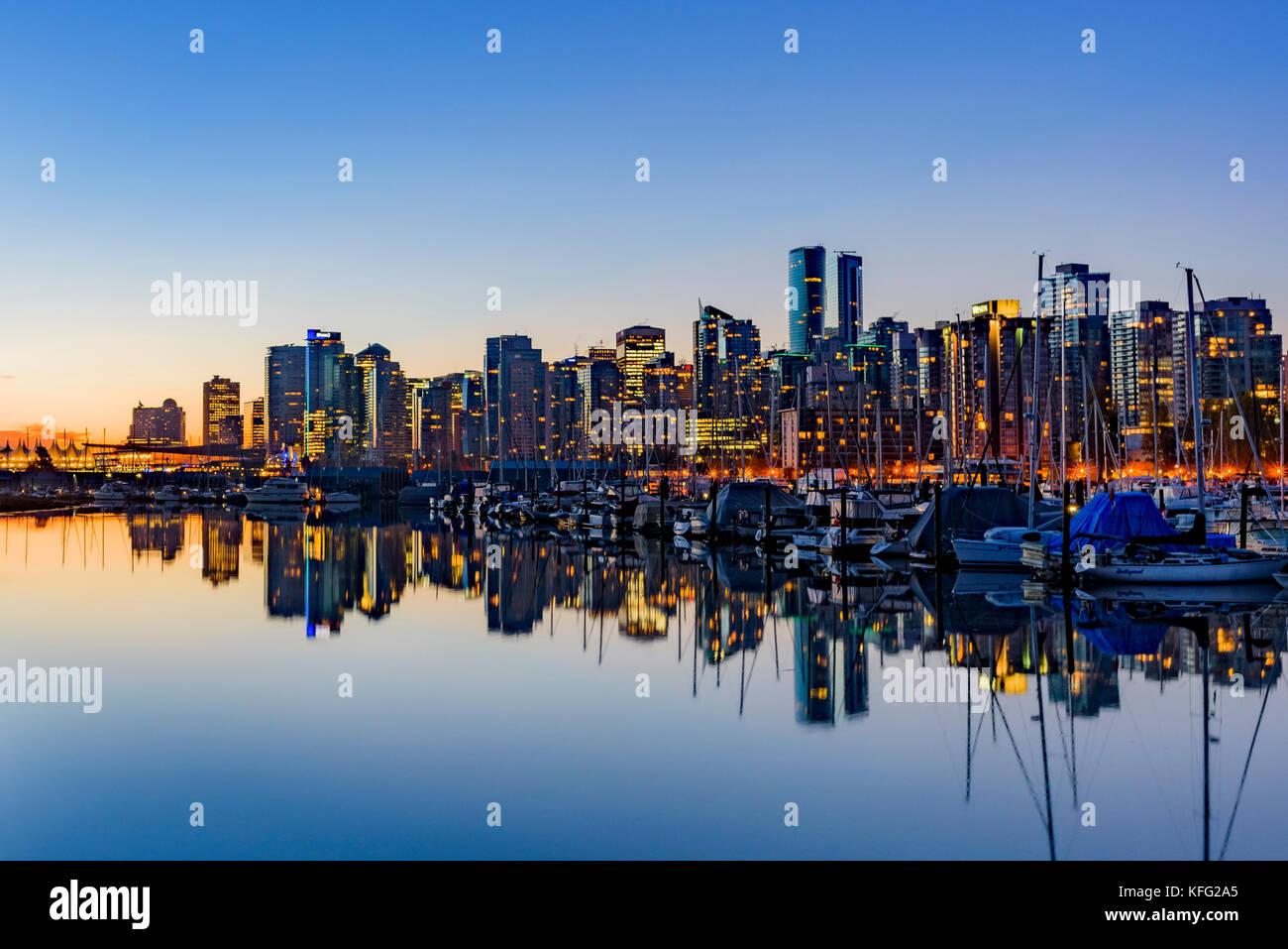 British columbia canada coal harbour vancouver skyline hi-res stock ...