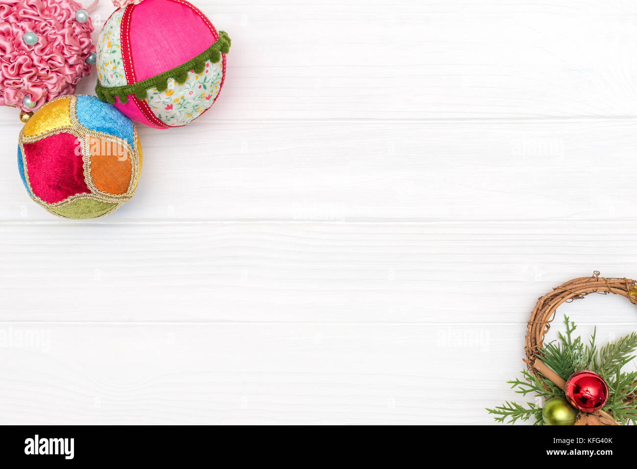 Christmas and new year decoration made of corner frame with New Year ...