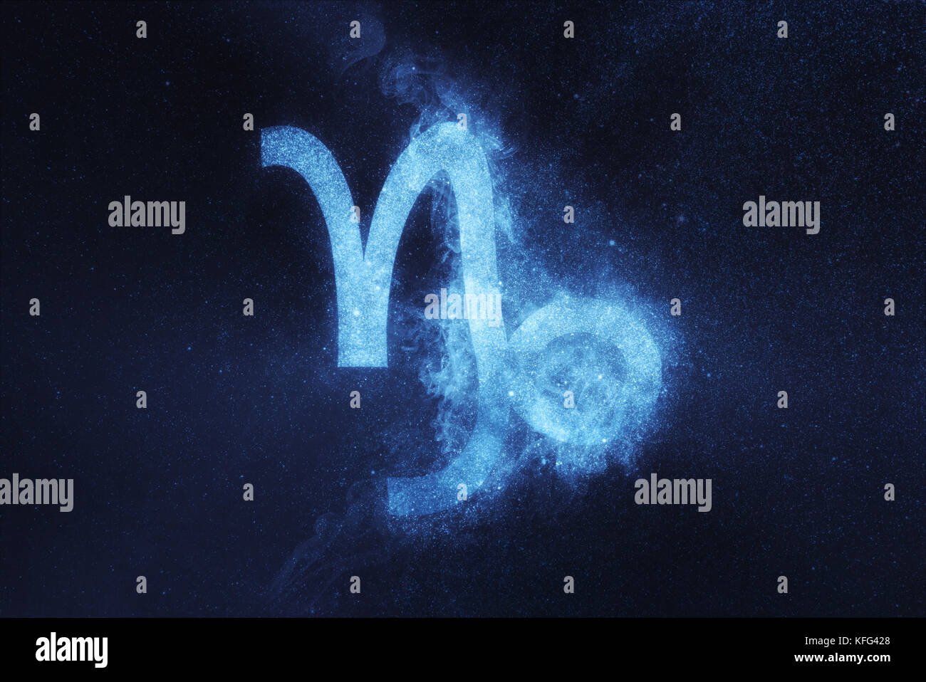 Capricorn Zodiac Sign. Abstract night sky background Stock Photo - Alamy