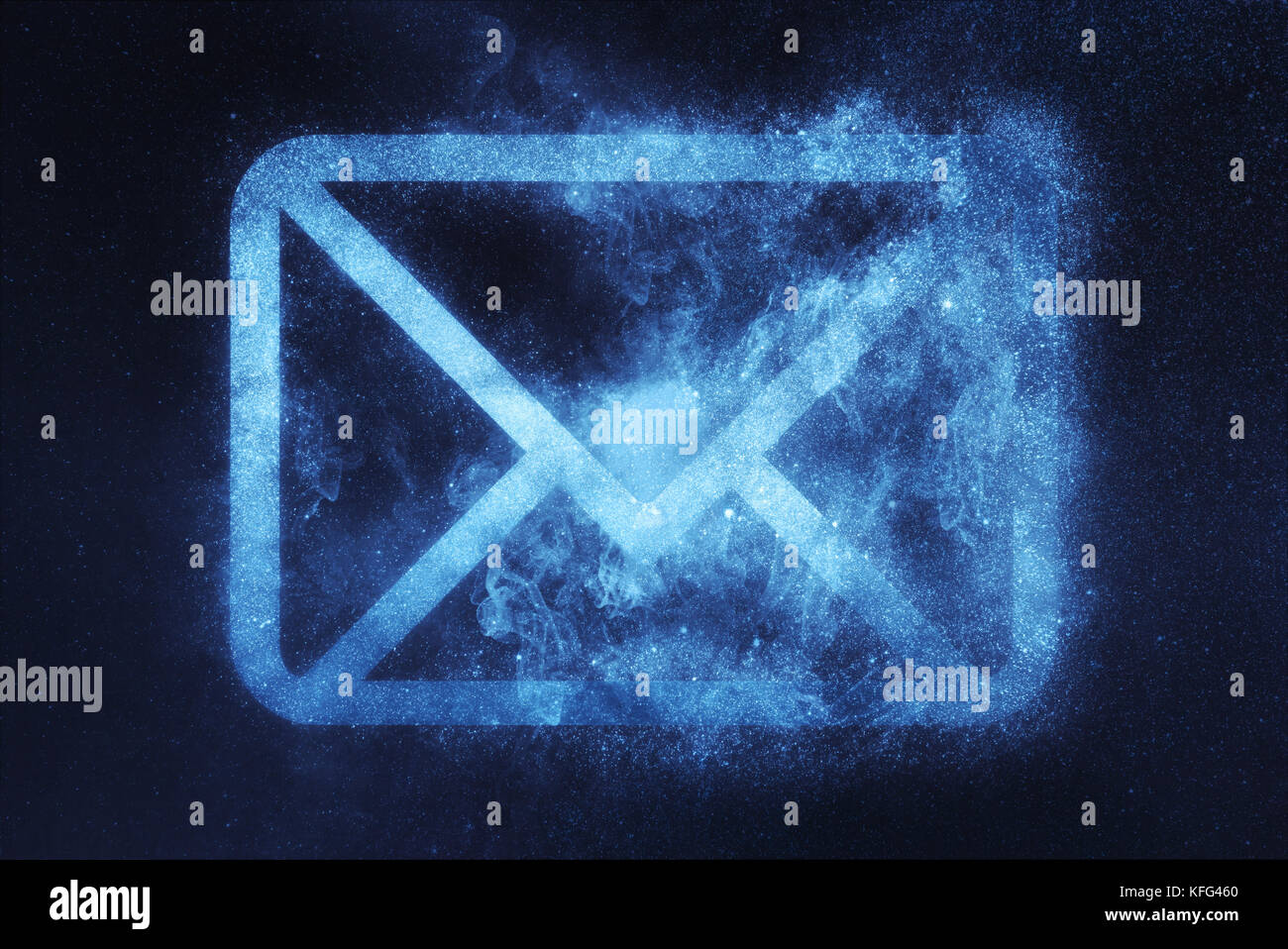 Mail sign, Mail symbol. Abstract night sky background Stock Photo - Alamy