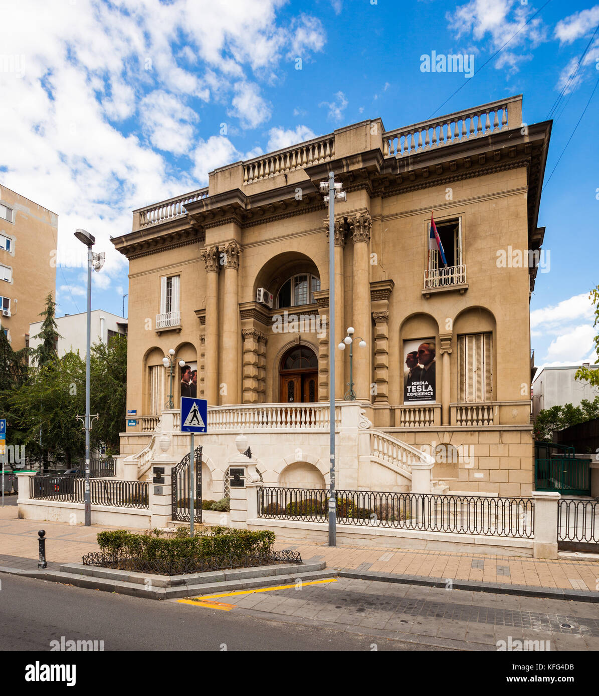 Front facade of the Nikola Tesla Museum, Belgrade, Serbia Stock Photo ...