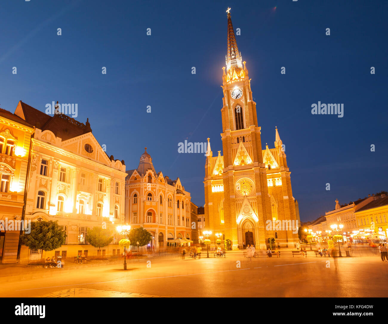 Cathedral at twilight, Liberty Square (Trg Slobode), Novi Sad, Serbia ...
