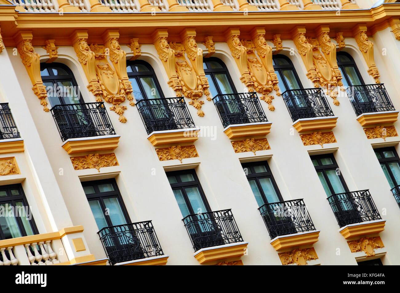 Artistic building wall- Colorful Architectural Abstract, Spain Stock ...