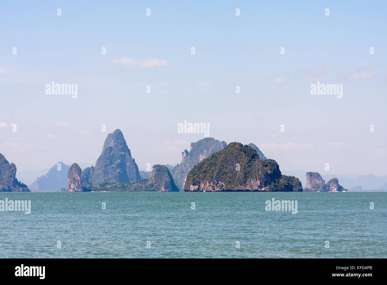 Scenic limestone islands in Phang Nga Bay, Phuket, Thailand Stock Photo ...