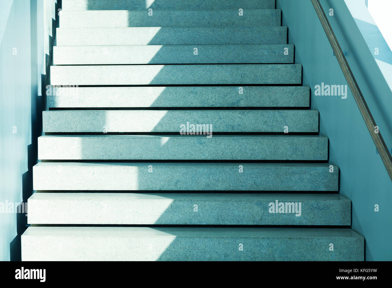 Modern stairs, blue toned image Stock Photo - Alamy