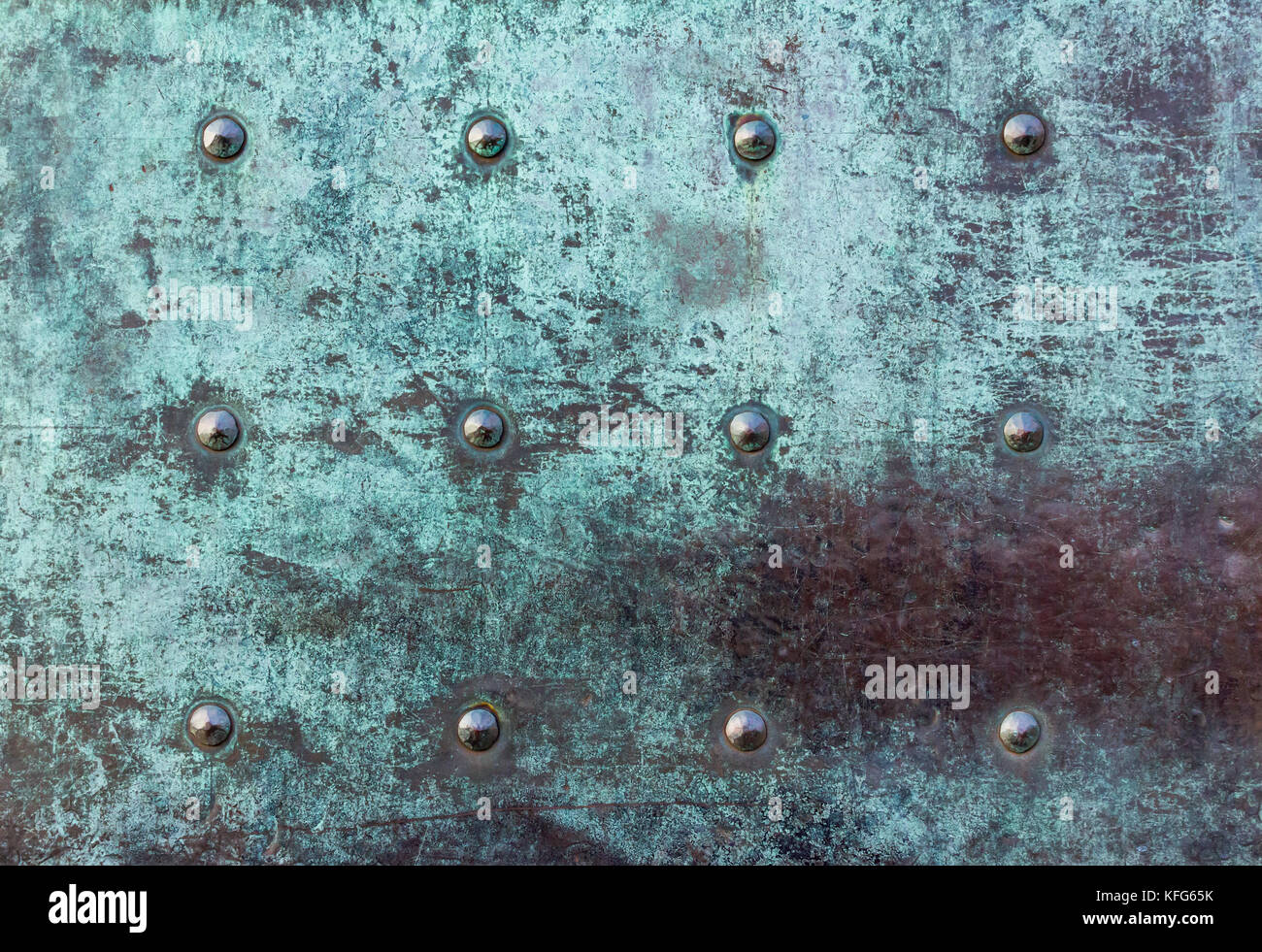 old vintage heavy iron door close up texture with patina and corrosion ...