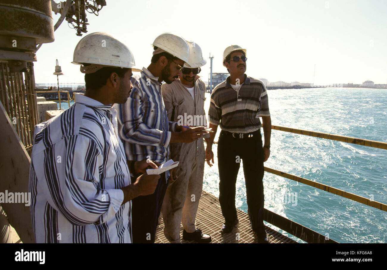 The Ras Tanura oil refinery, largest in the world, owned and operated ...