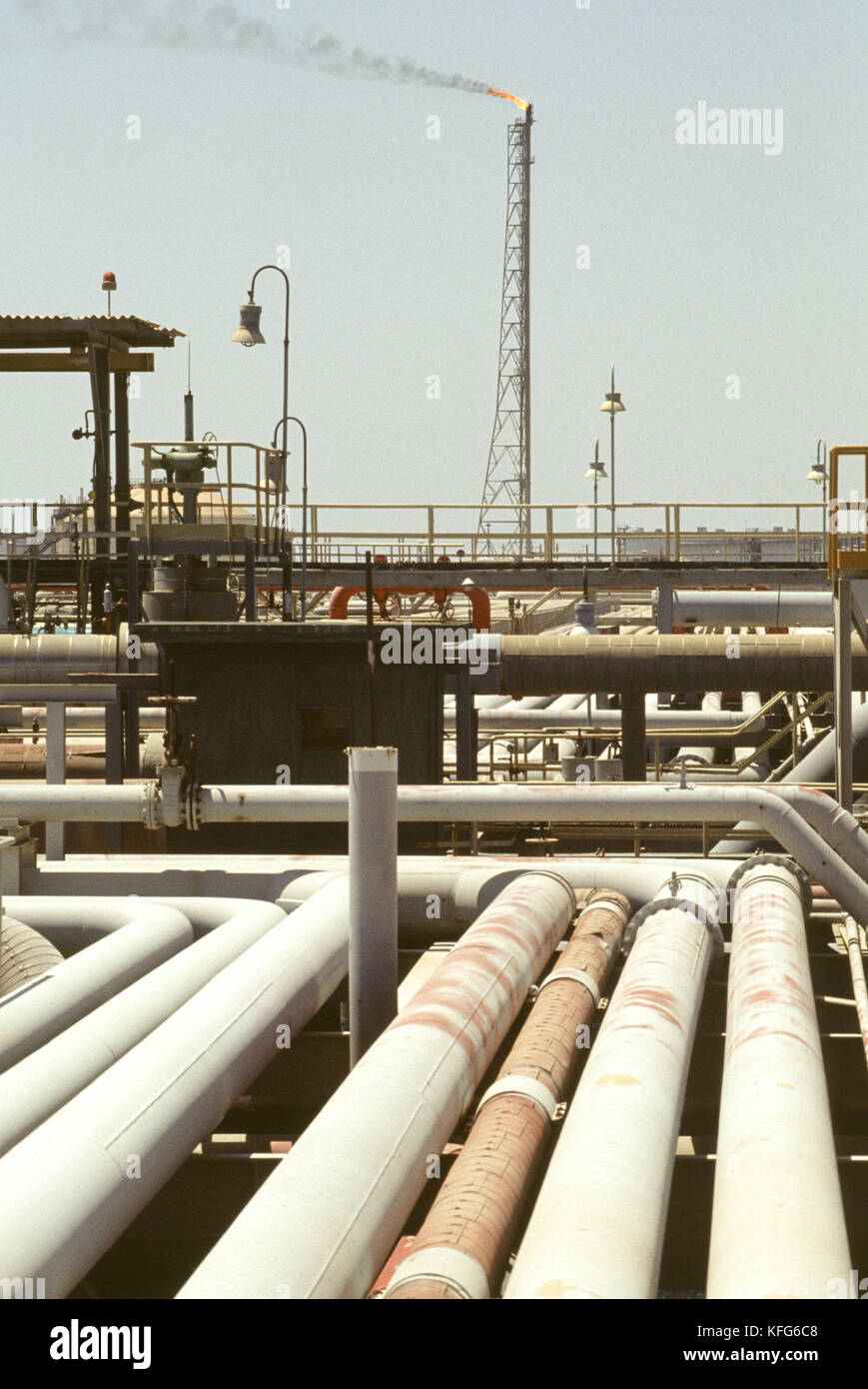 The Ras Tanura oil refinery, largest in the world, owned and operated ...