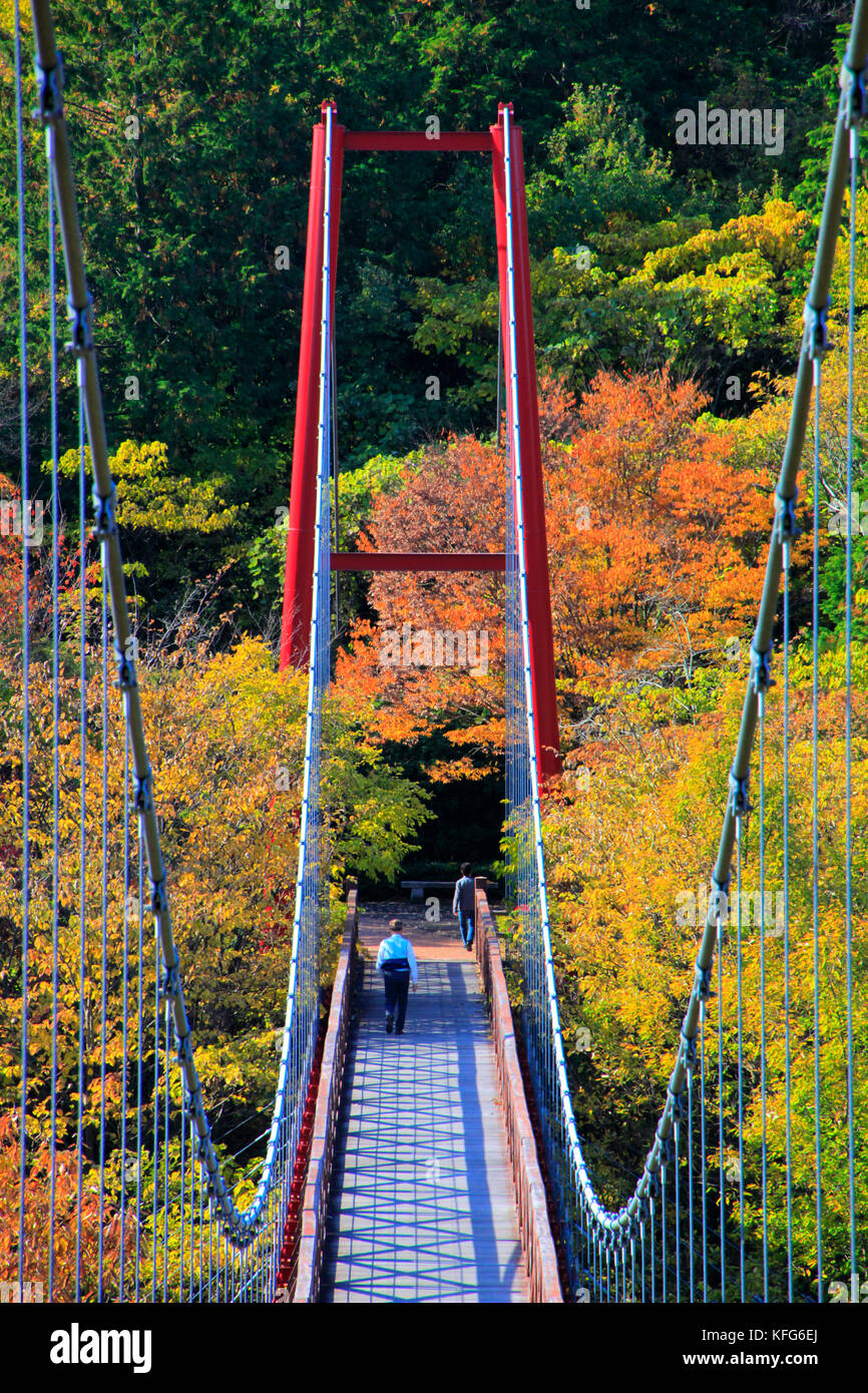 Hibiki-Bashi Bridge in Kannon Statue District in Takasaki city Gunma ...