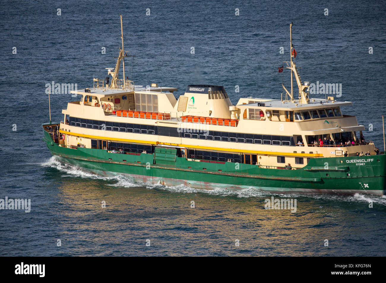 Iconic Sydney freshwater class ferry named Queenscliff travelling on ...