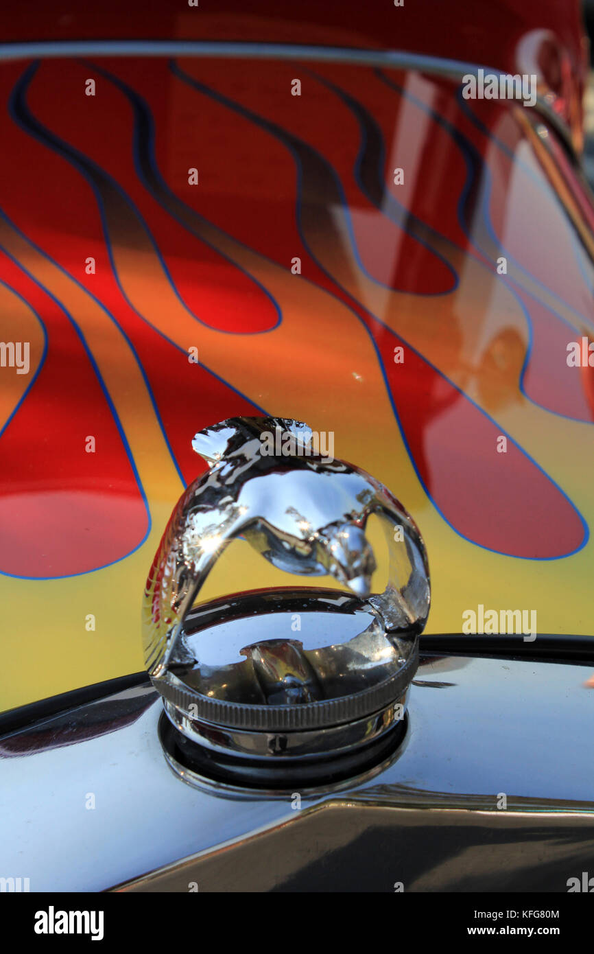 ford hot rod hood ornament Stock Photo - Alamy