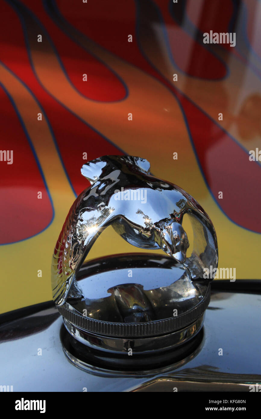ford hot rod hood ornament Stock Photo - Alamy