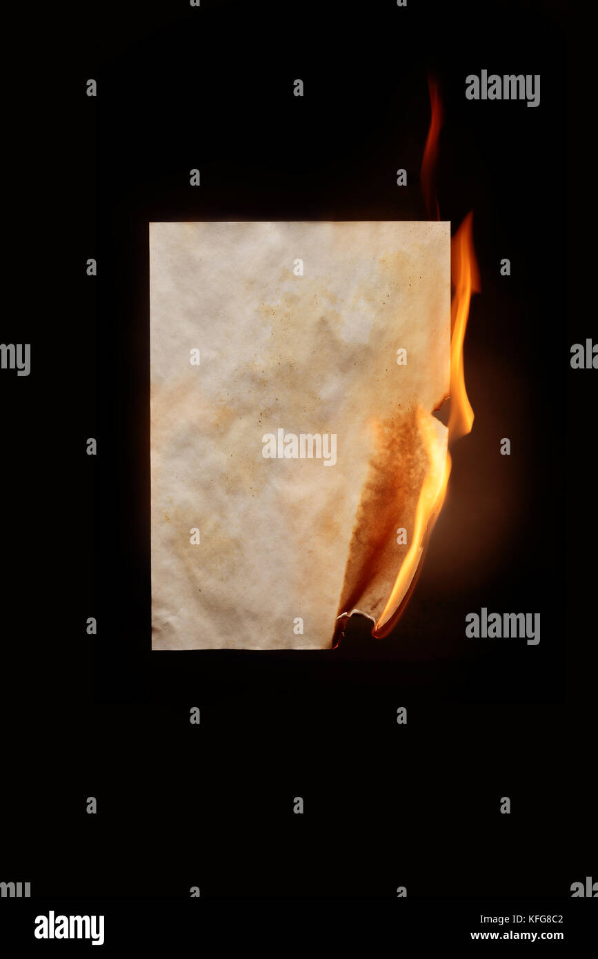Burning sheet of paper hi-res stock photography and images - Alamy
