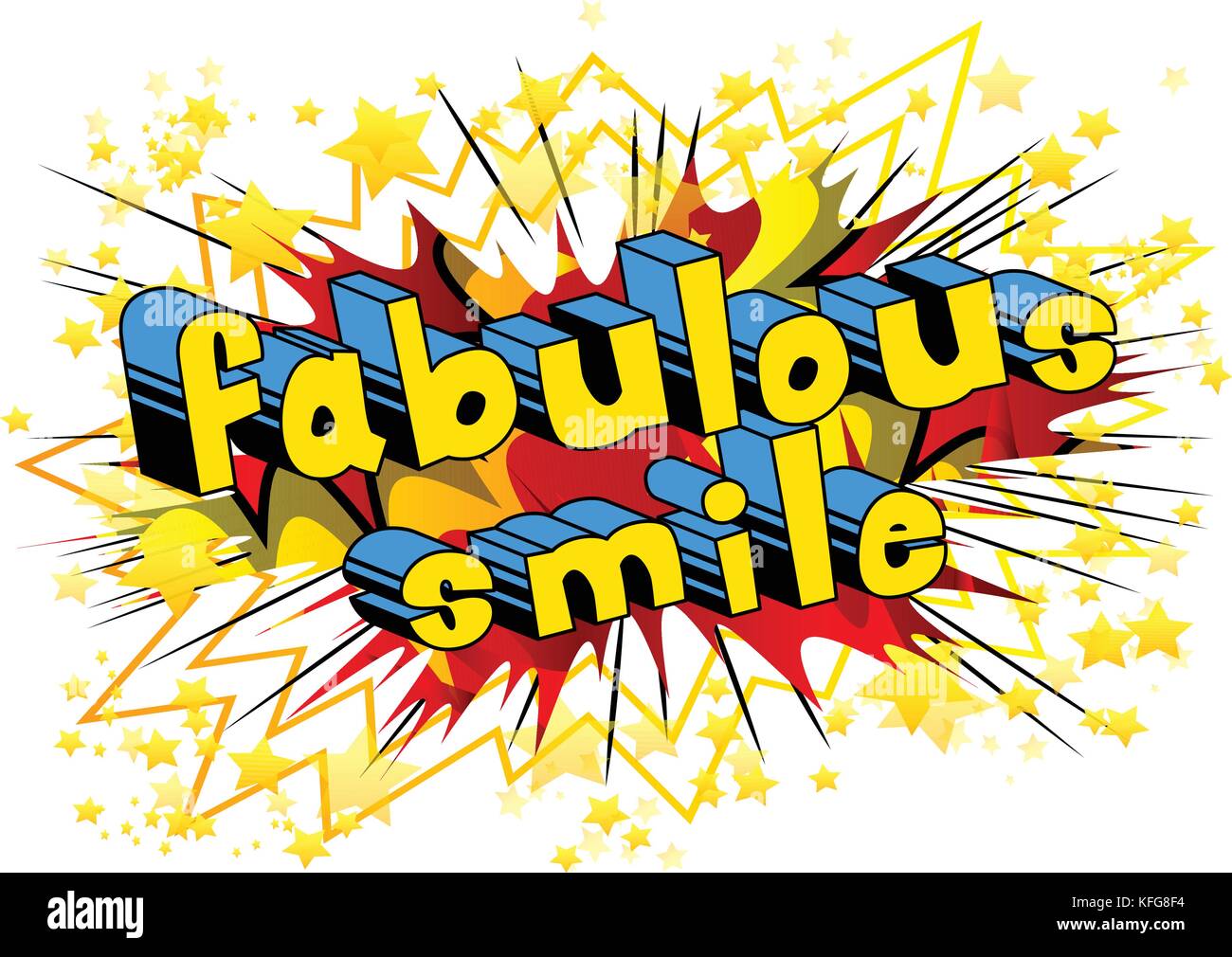 Fabulous Smile - Comic book style word on abstract background Stock ...