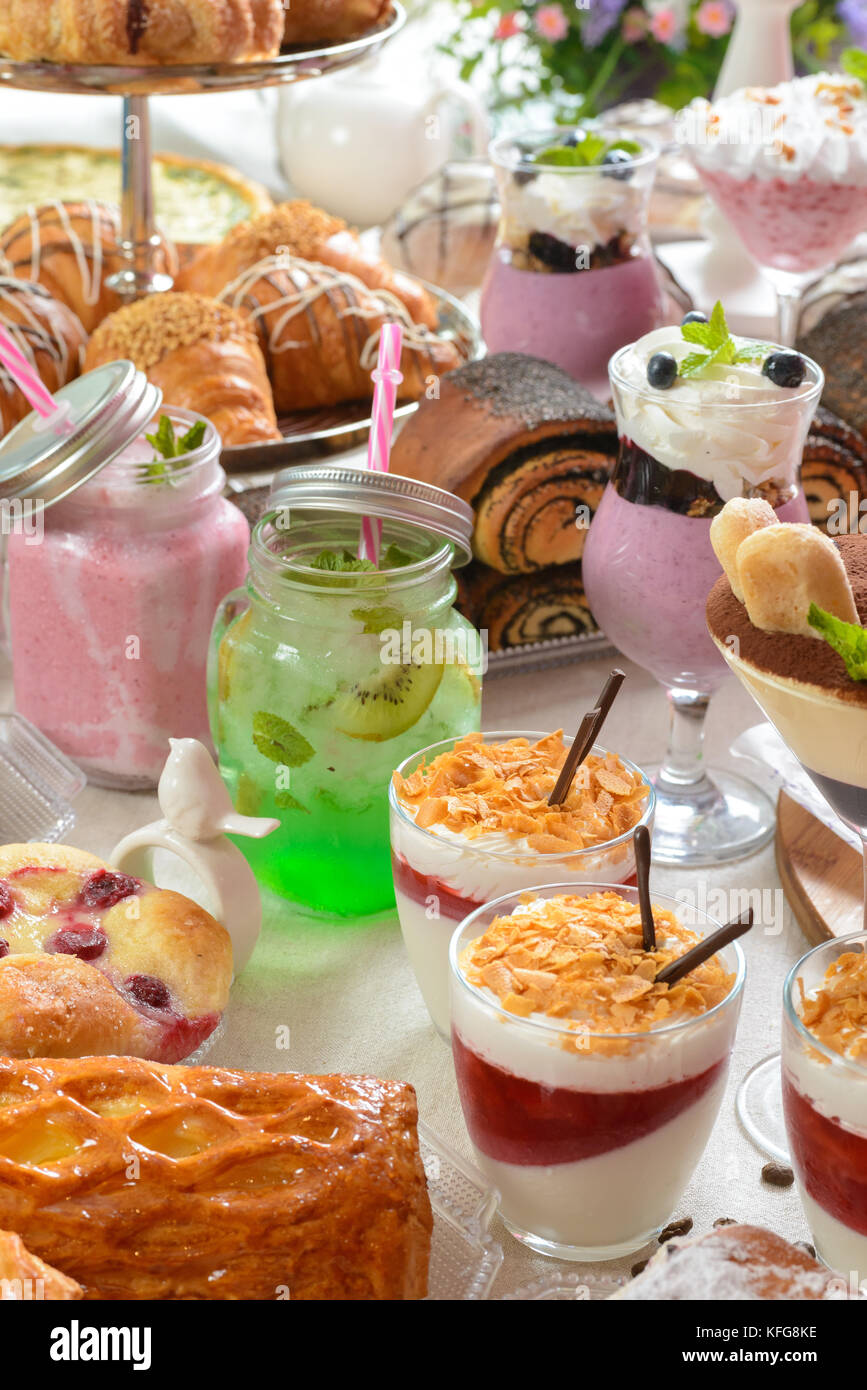 Still life with fruit and sweetmeats hi-res stock photography and ...