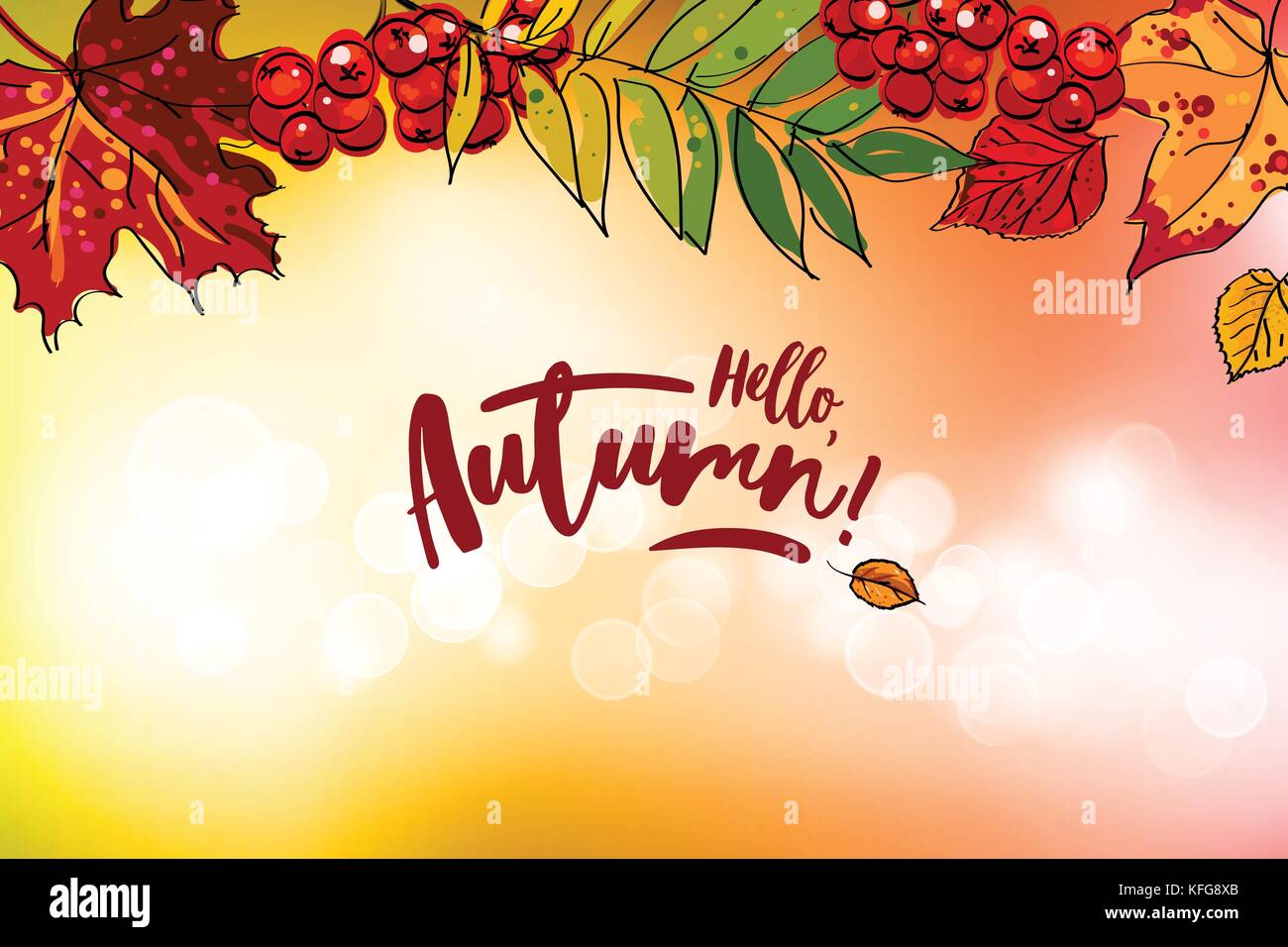 Hello october autumn text Stock Vector Images - Alamy