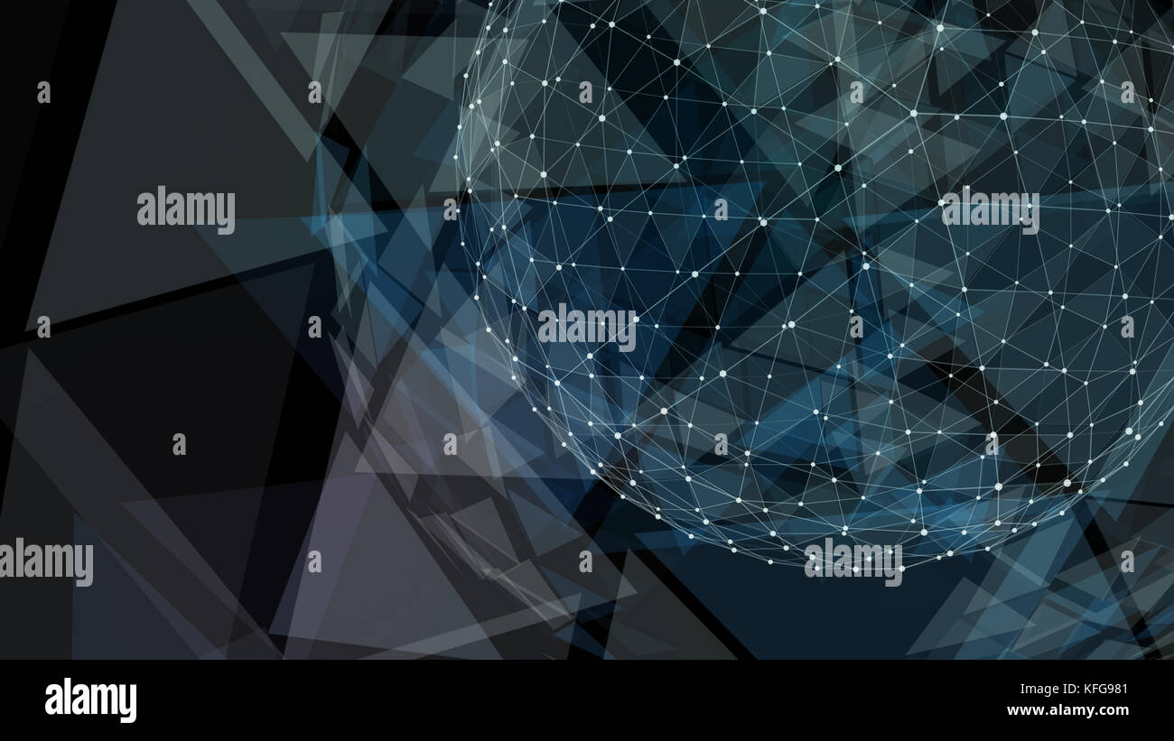 Abstract map of the global network Stock Photo - Alamy