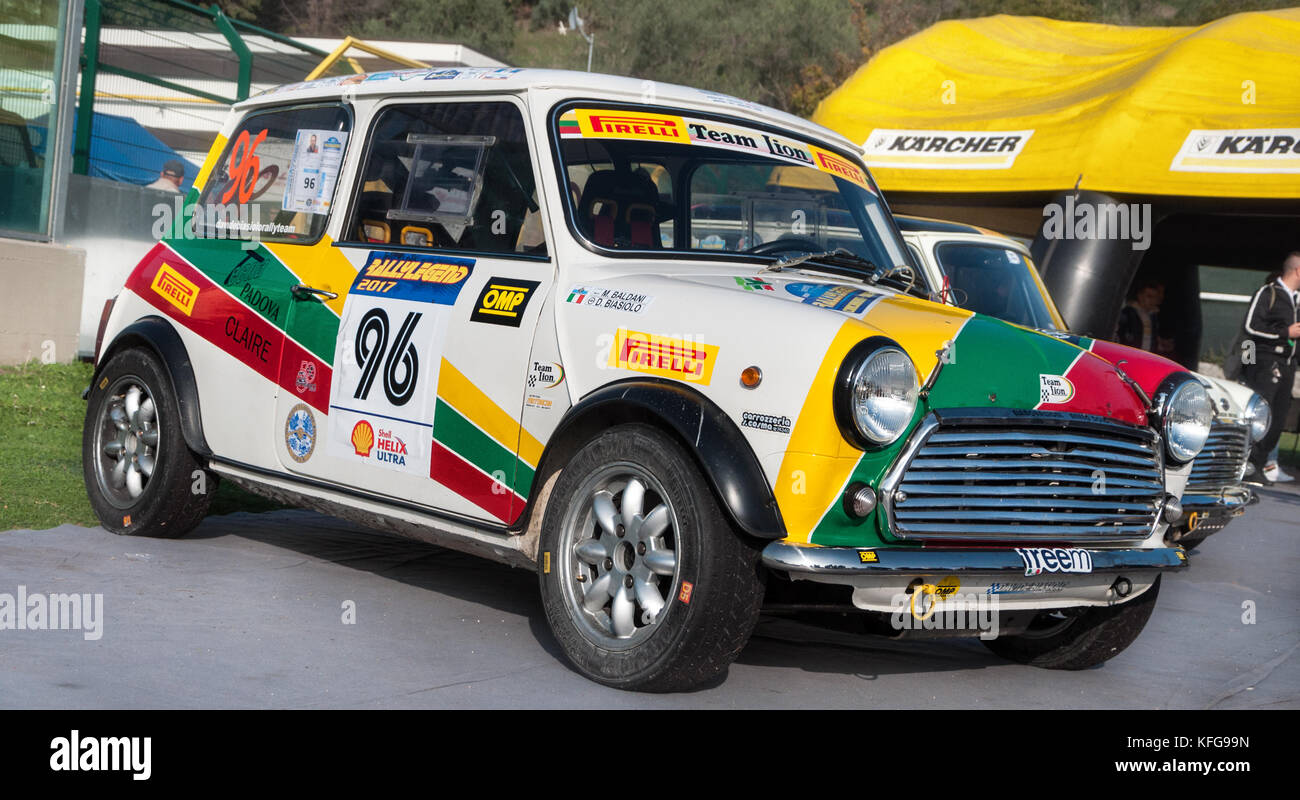 Classic british racing green mini rally car hi-res stock photography ...