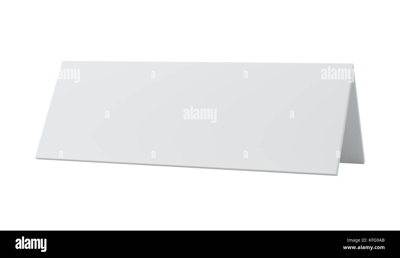 Blank white isolated sign plate abstract with shadow. 3D rendering ...