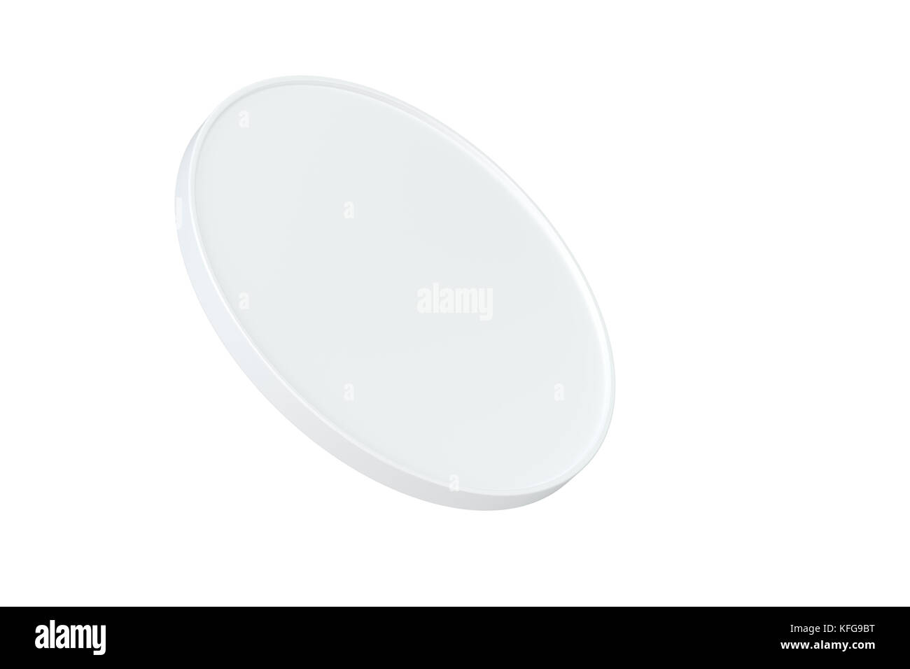 Blank round signboard on isolated white background. 3d rendering Stock ...