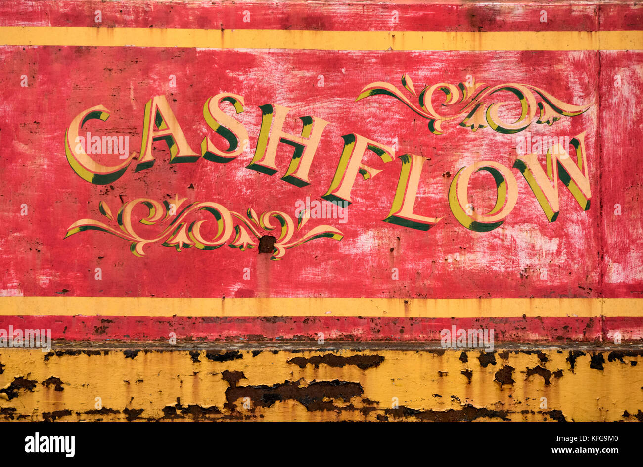 Sign writing on a old narrowboat, England, UK Stock Photo - Alamy