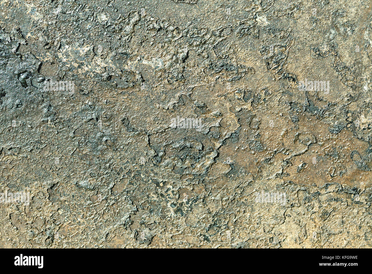 Rusted painted metal wall. Rusty metal background with streaks of rust ...